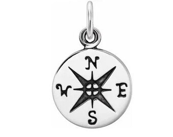 Silver Compass Necklace, Wanderlust Jewelry, Working Compass Charm ...