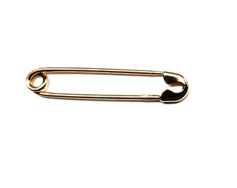 Real Gold Safety Pin - Etsy