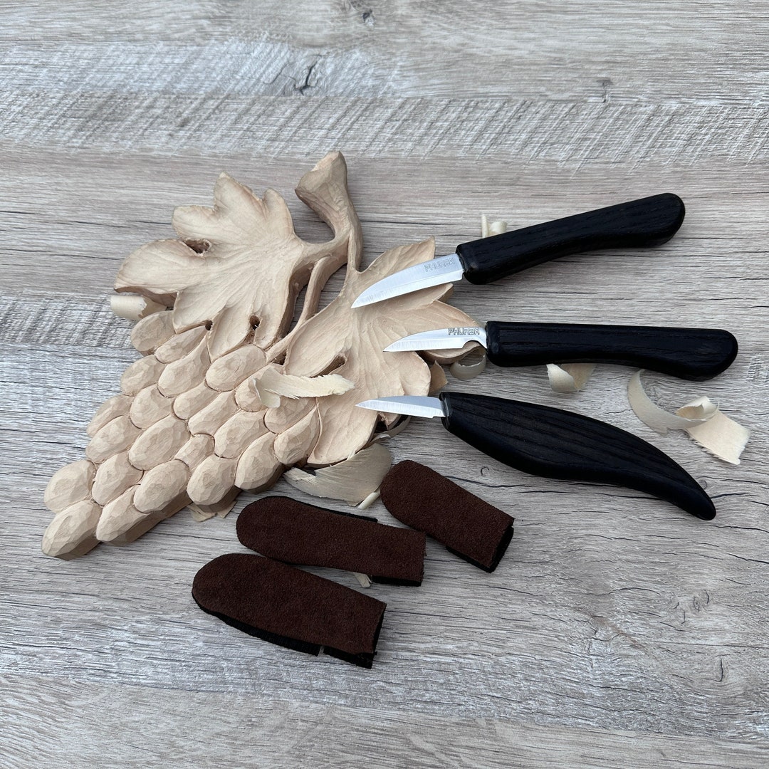 Professional Wood Carving Set With 3 Pcs Men's Thimbles, Wood Carving ...