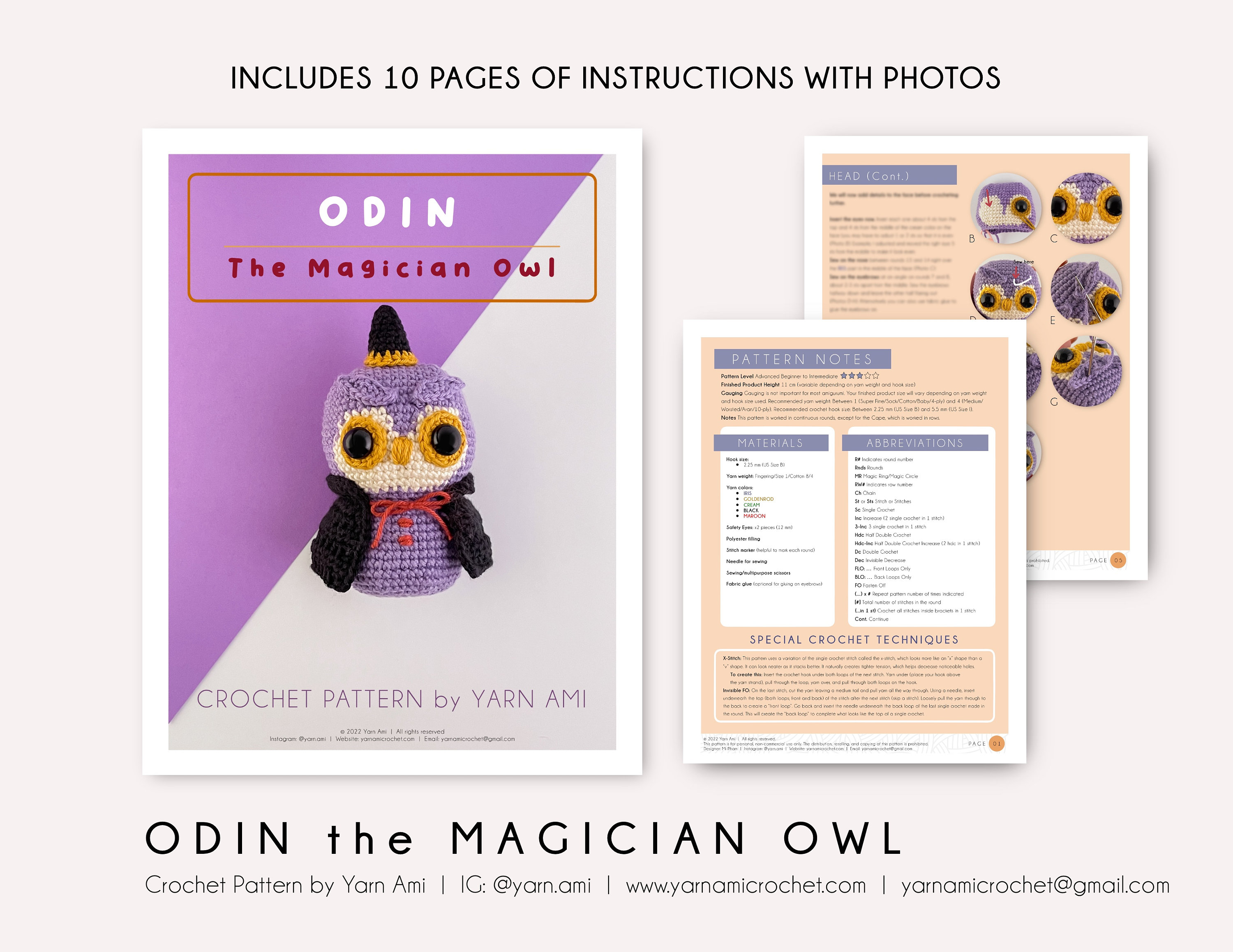 Odin the Magician Owl Crochet Pattern | Halloween Amigurumi (PDF ...