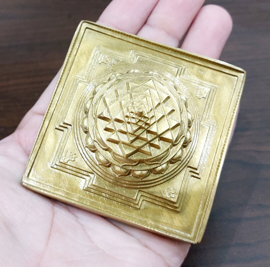 Meru Shri Yantra for Wealth & Sucess in Life Fine Lesar Cutting Brass ...
