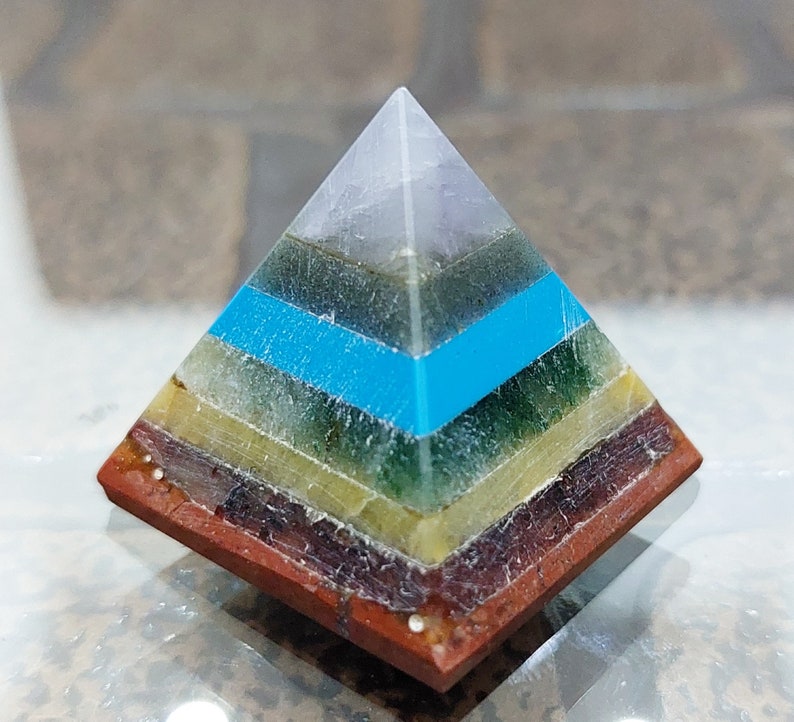 7 Chakra Pyramid 100% Natural Stone Crystal Energy Generator Pyramid - Etsy