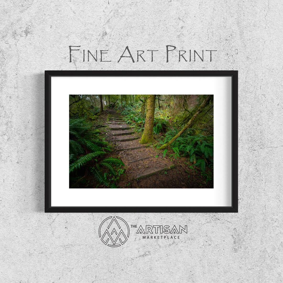 Oregon Coast Photography Print: Trailhead Stairs Fine Art Canvas - Etsy
