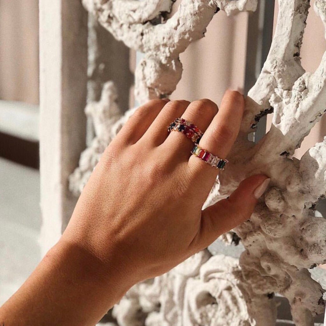 Rainbow Colorful Ring Sparkly Crystal Multicolor Diamond - Etsy