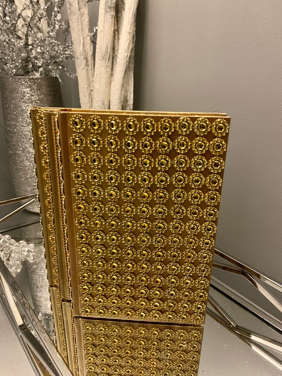 GOLDEN GOLD 3-piece Glam Decorative Book Set | Etsy