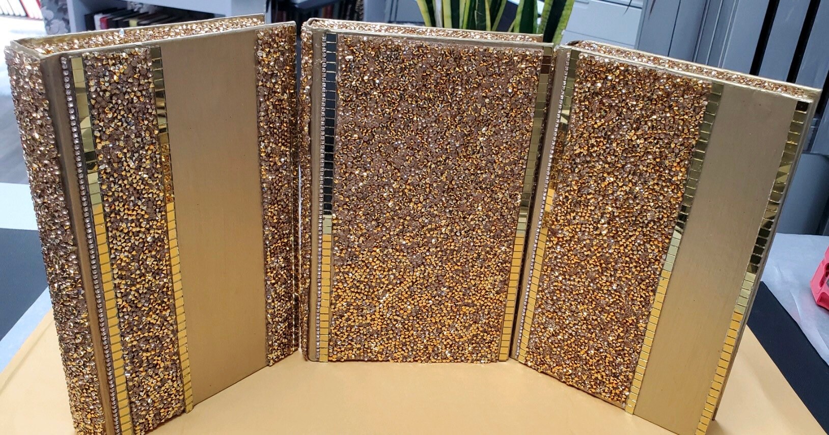 CRUSH GOLD DIAMOND 3 Piece Glam Decor Book Set Display Books - Etsy
