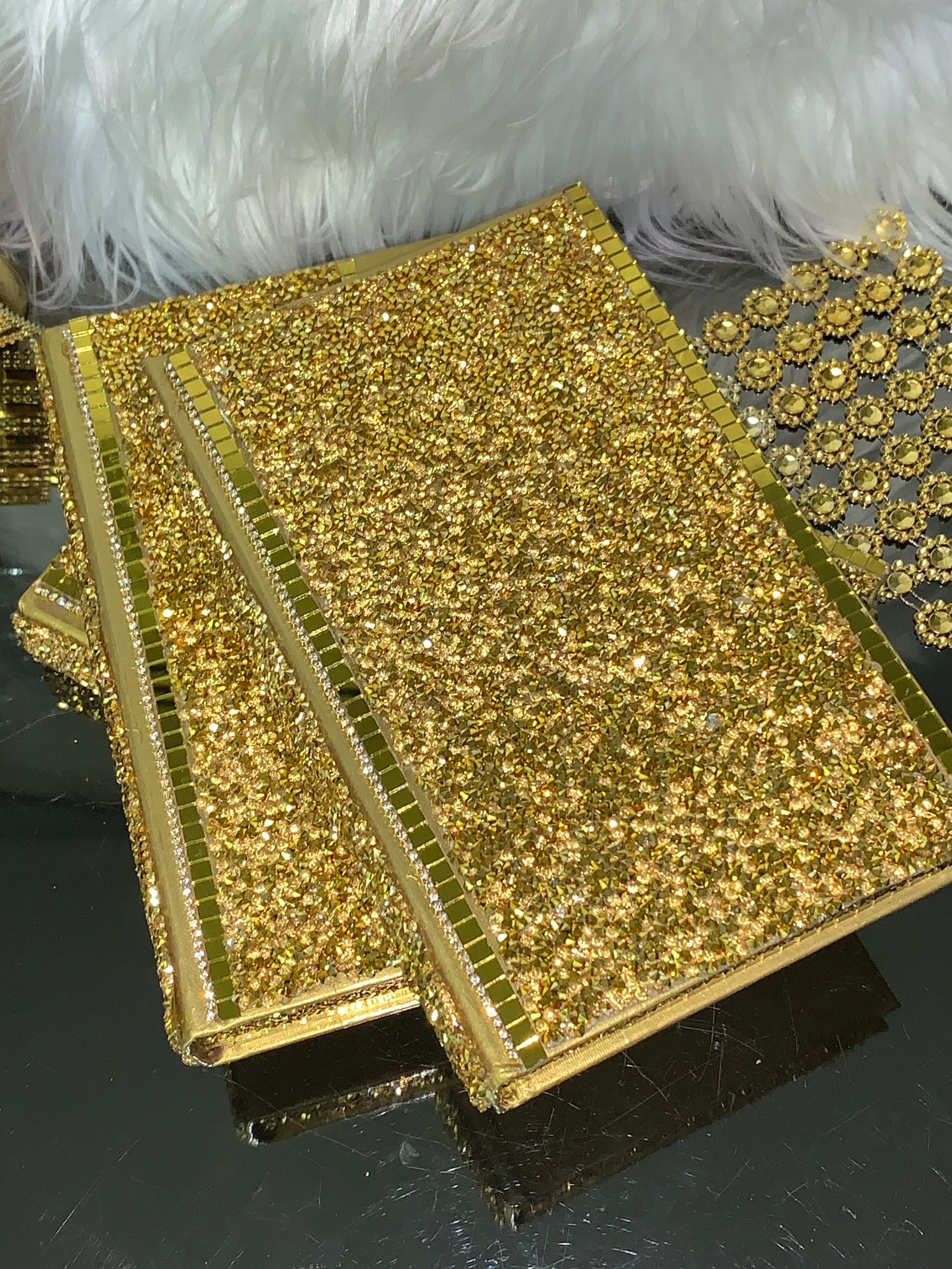 CRUSH GOLD DIAMOND 3 Piece Glam Decor Book Set Display Books - Etsy