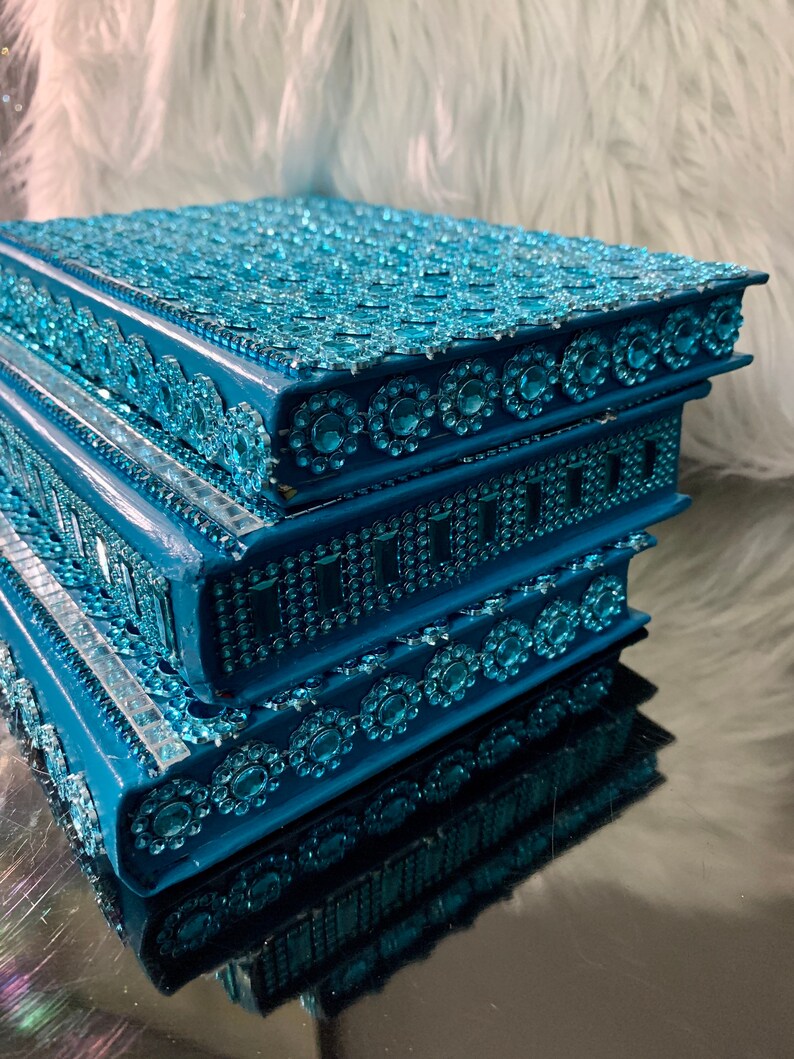 PEACOCK PEARL 3 Piece Glam Decor Book Set Display Books | Etsy