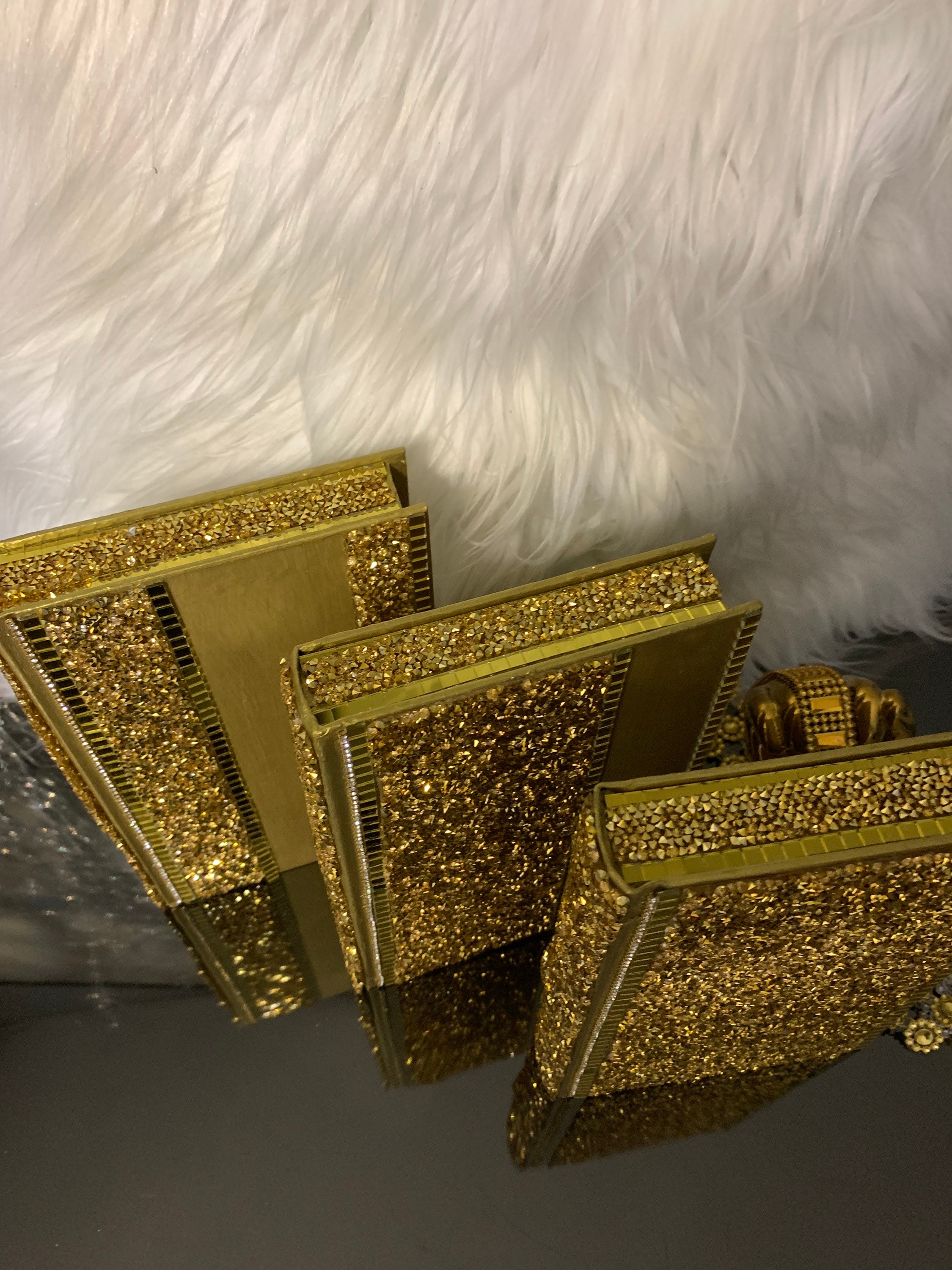 CRUSH GOLD DIAMOND 3 Piece Glam Decor Book Set Display Books - Etsy