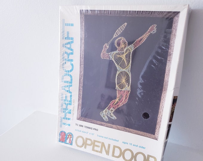Vintage Open Door Enterprises String Art Kit, Threadcraft, Tennis ...