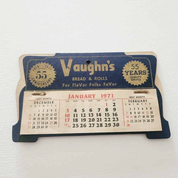 1971 Calendar - Etsy