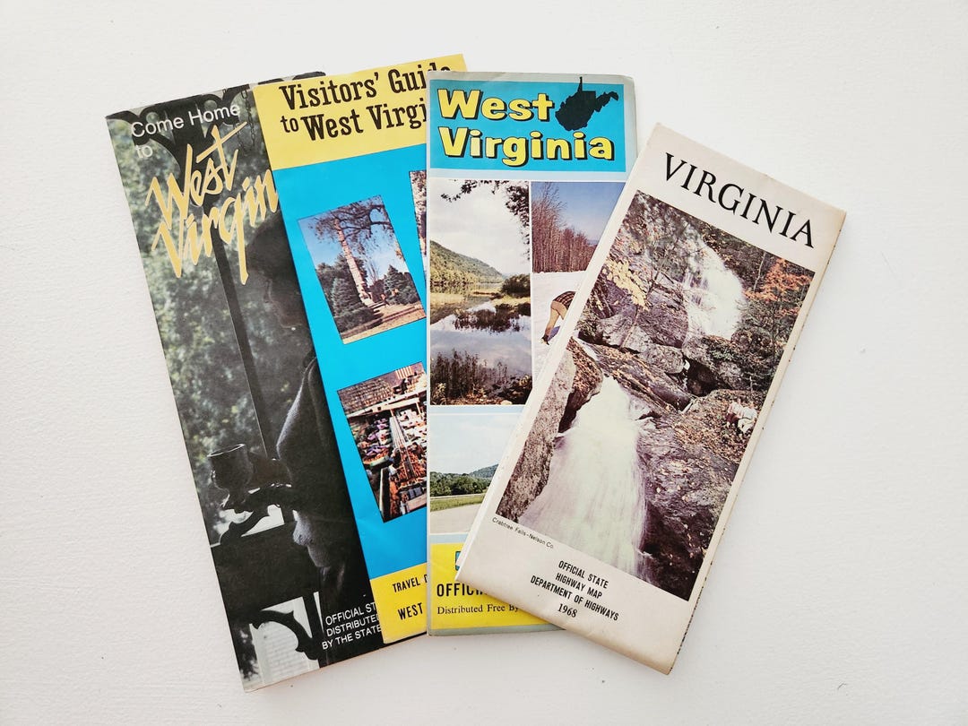 Vintage Maps of Virginia Travel Journal Lot of 4 Map Guides Vintage Gas ...