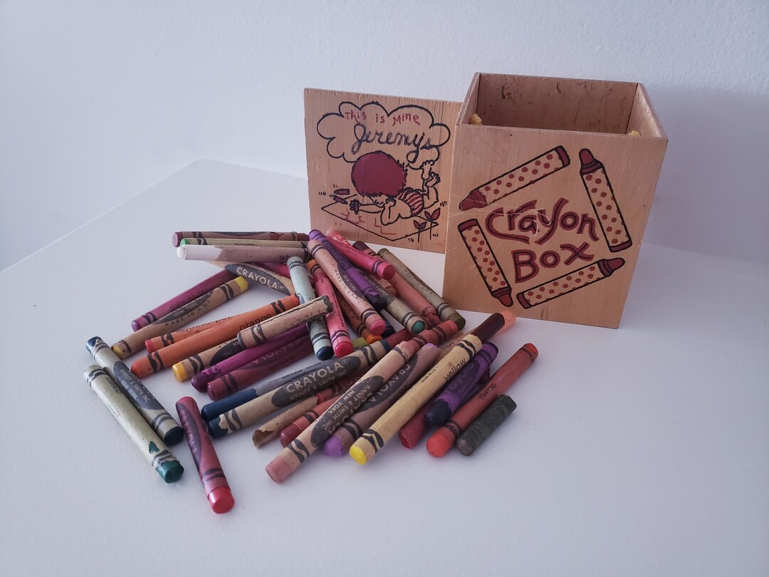 Vintage Crayon Box Children's Crayon Caddy Wooden - Etsy