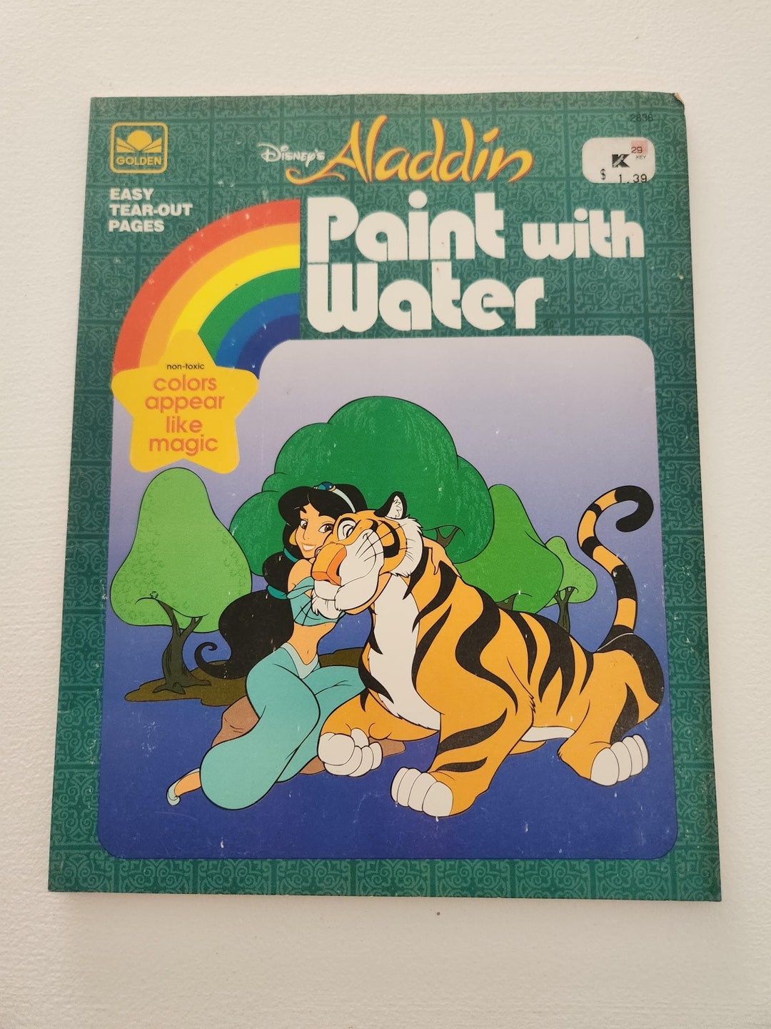 Disney Aladdin Paint With Water Coloring Book -- 1992 Vintage Aladdin ...