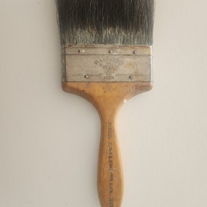 Vintage Paint Brushes -- Pair of Large Wooden Handle Paint Brushes ...
