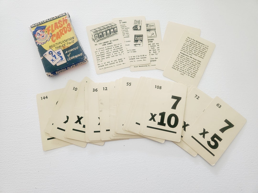 Multiplication Flash Cards A Circus of Learning in Original Box 1960 ...