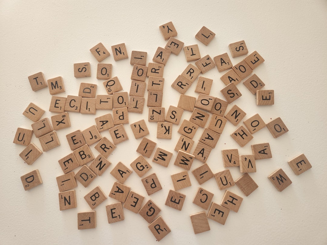 Vintage Scrabble Tiles -- Lot of 100 Vintage Wooden Letter Tiles ...