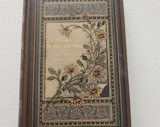 Antique German Book -- Glimpses Into the Heart and the World -- 1891 ...