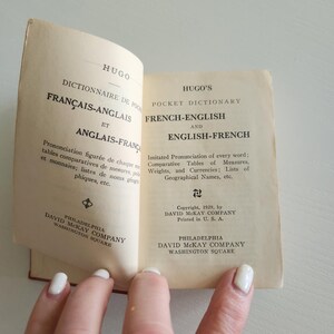 Antique Hugo's Pocket French & English Dictionary With Imitated ...