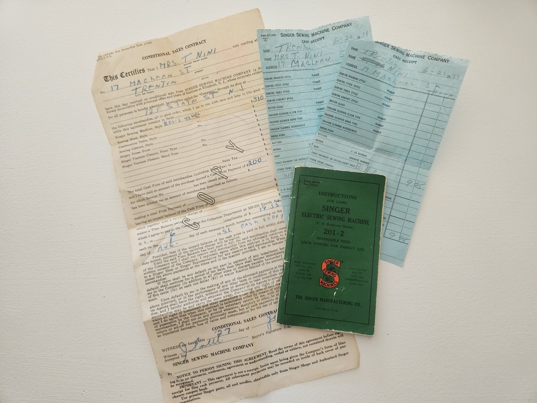 Instructions for Wing Singer Electric Sewing Machine Series 201-2 ...