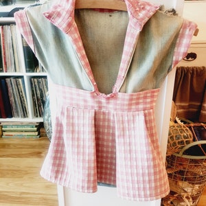 Vintage Laundry Clothes Pins Dress Bag Pink Gingham Pattern Dress ...