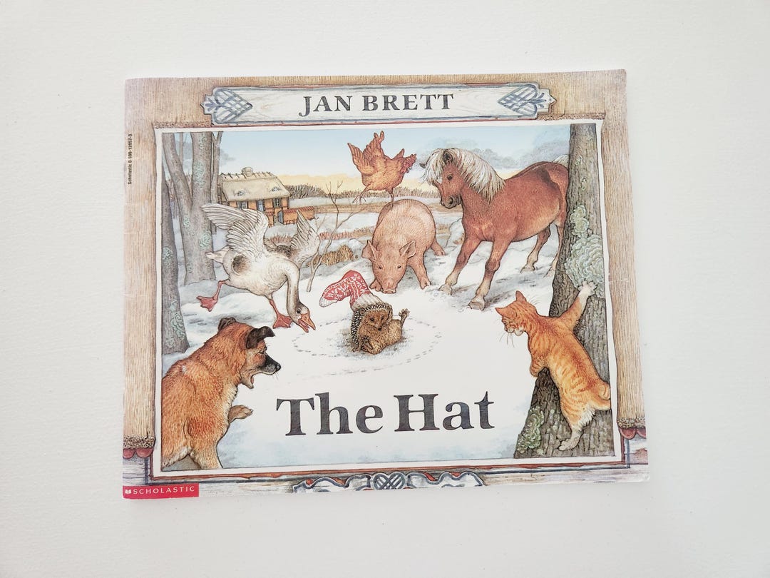 The Hat by Jan Brett -- 1998 Vintage Children's Scholastic Book ...