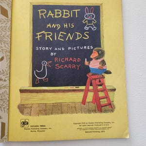 Rabbit and His Friends -- 1973 Vintage Little Golden Children's Book ...