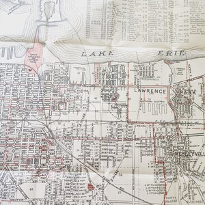 Antique 1937 Fold-out Map of Erie and Suburbs by the A.C. Wagner ...