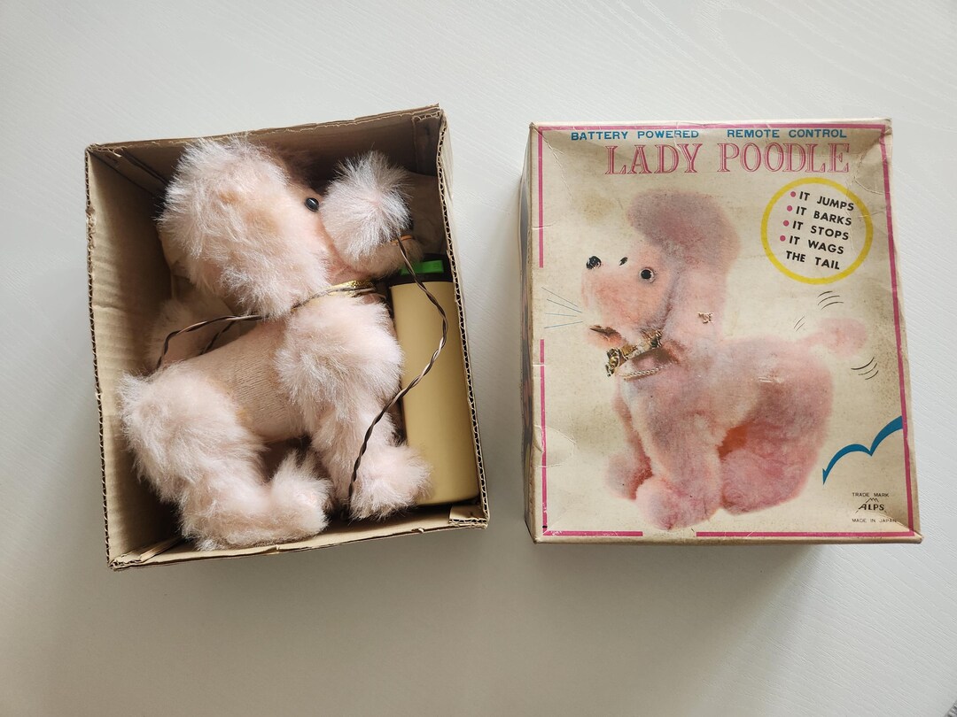 Vintage Battery Powered Toy Lady Pink Poodle Toy -- 50's/60's Pink Toy ...
