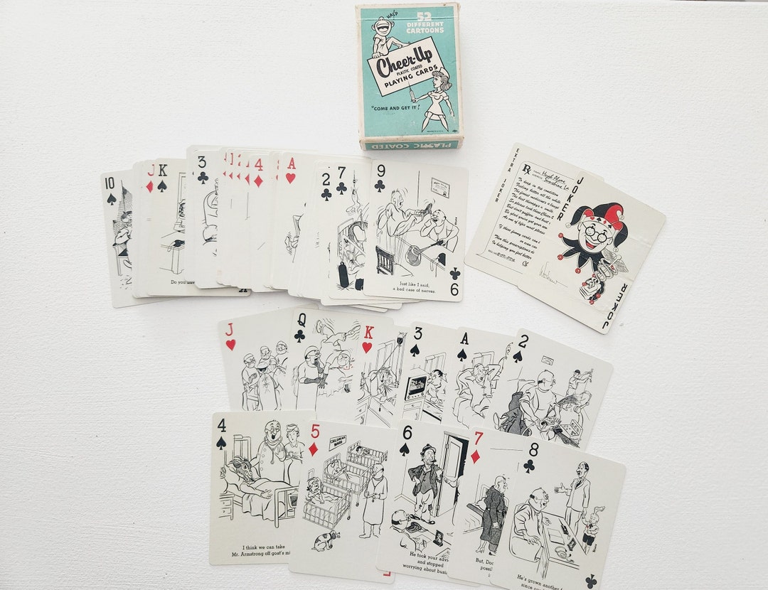 Cheer-up Playing Card Game Adult Humor Cartoons Humorous Vintage ...