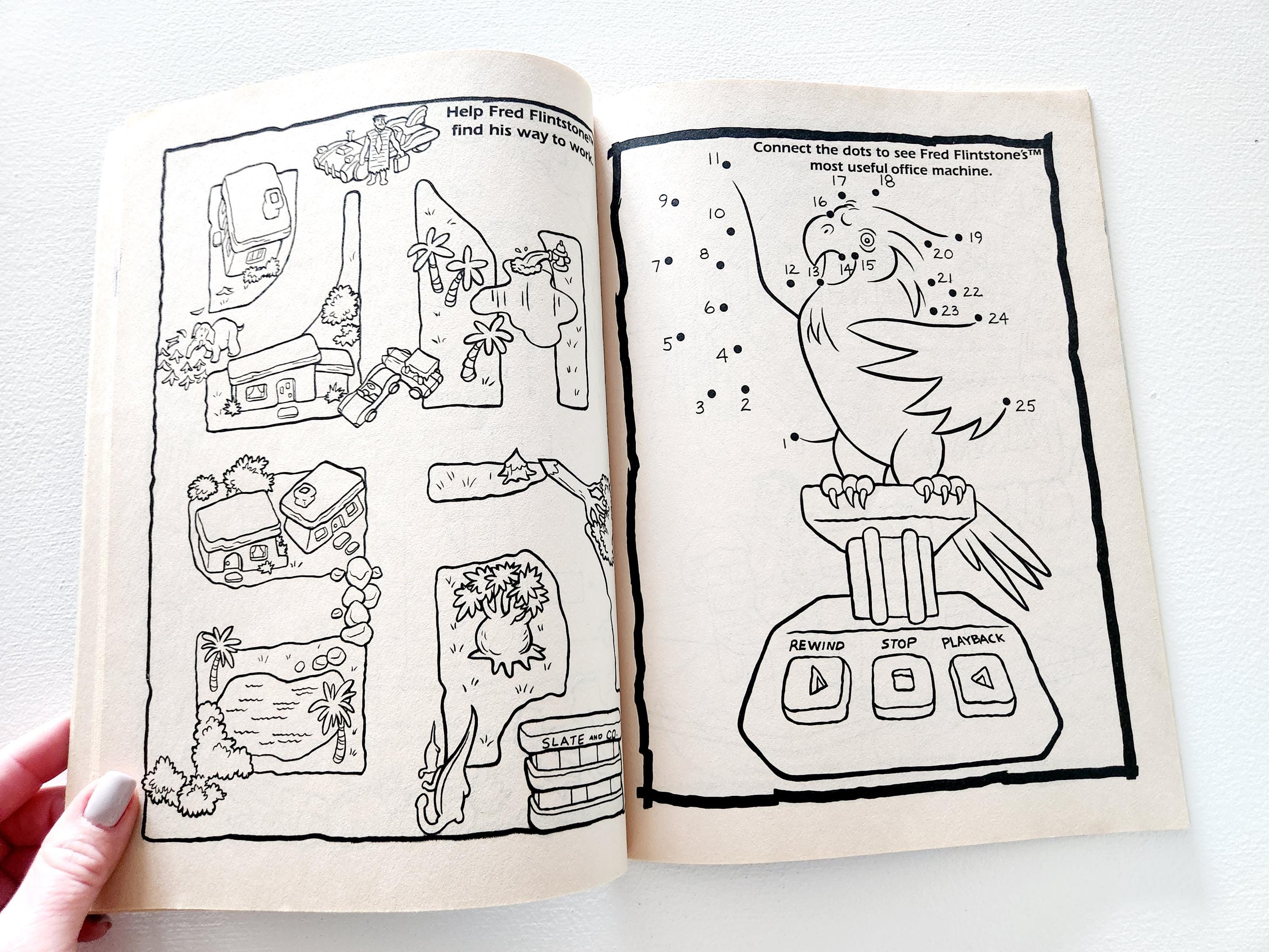 The Flintstones Big Coloring/activity Book -- 1993 Vintage Children's ...