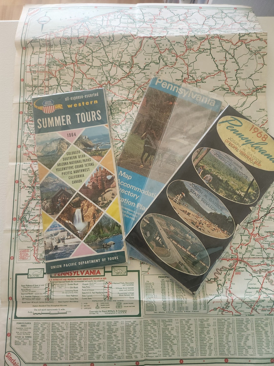 Vintage Maps Paper Ephemera -- Travel Journal Lot of 4 Map Guides ...