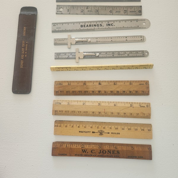 Vintage Metal Ruler - Etsy