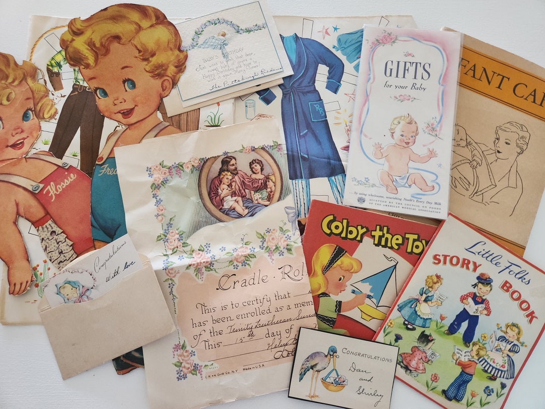 Antique-vintage Baby Ephemera Pack -- Authentic Ephemera -- DIY Baby ...