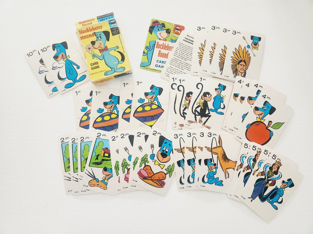 Huckleberry Hound Card Game -- 1960s Vintage Children Card Game Playing ...