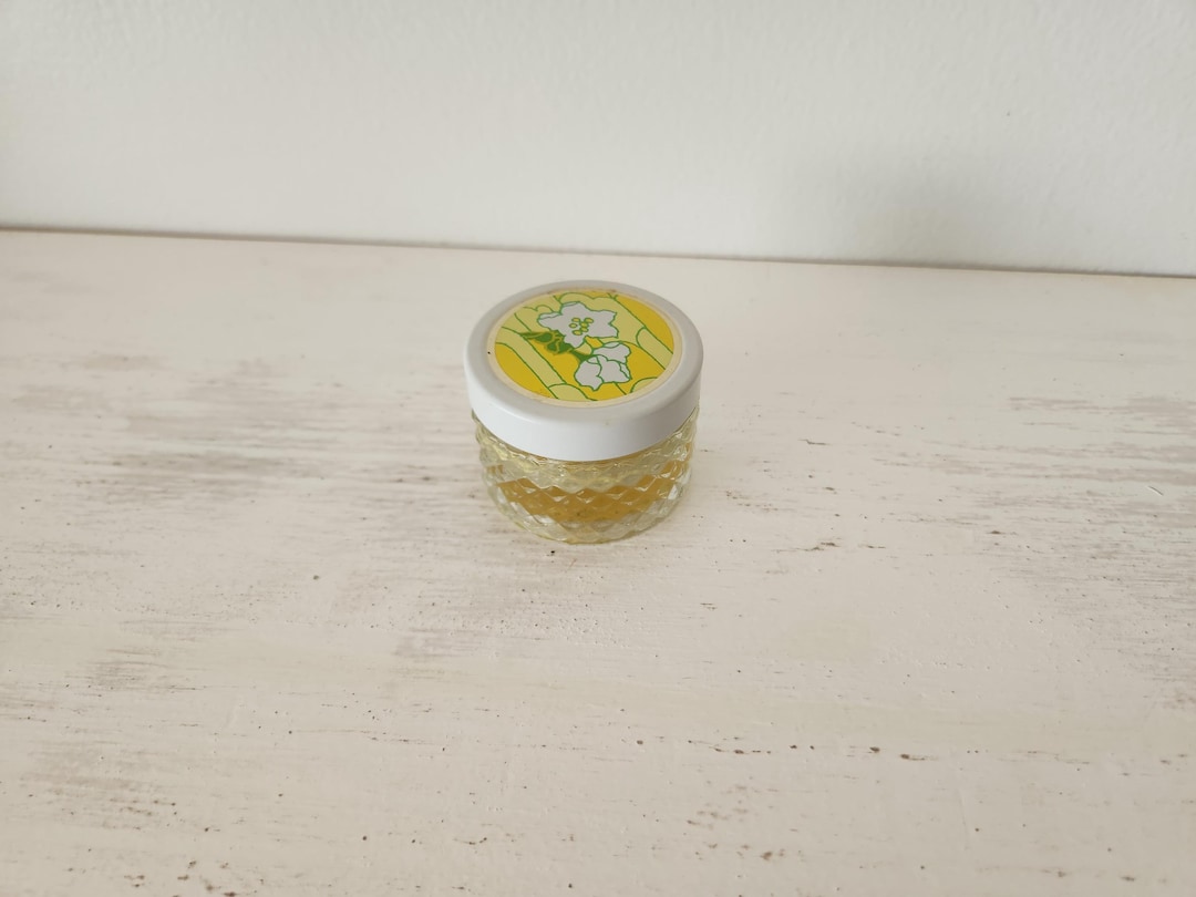 Vintage Avon Lemon Velvet Cream Sachet – Diamond Cut Glass Jar, 1960s ...