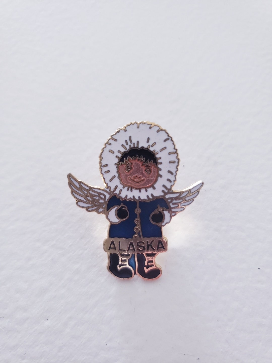Vintage Alaska Eskimo Angel Pin. Enamel Pin Push Back Pin - Etsy