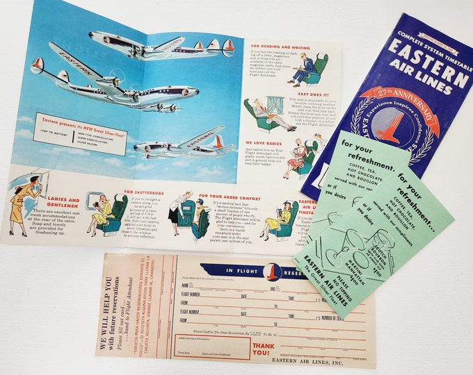 Vintage 27th Anniversay Eastern Airlines Souvenir Flight Information ...