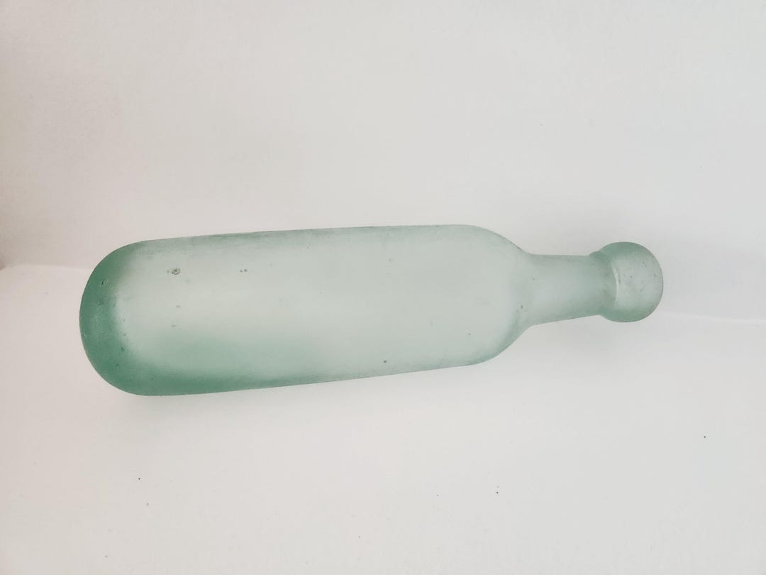 Antique Torpedo Round Bottom Blue Glass Bottle Antique Soda Bottles ...