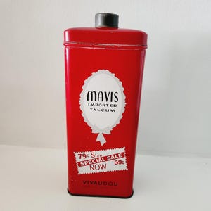 Vintage Beauty Body Powder Tin Cans -- Mavis Imported Special Sale ...