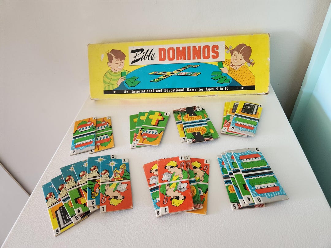 Bible Domino's Christian Fellowship Game -- Vintage Religious Card ...
