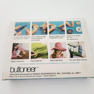 Vintage Dennison Buttoneer Kit 5 Second Button Attacher Hand Held ...