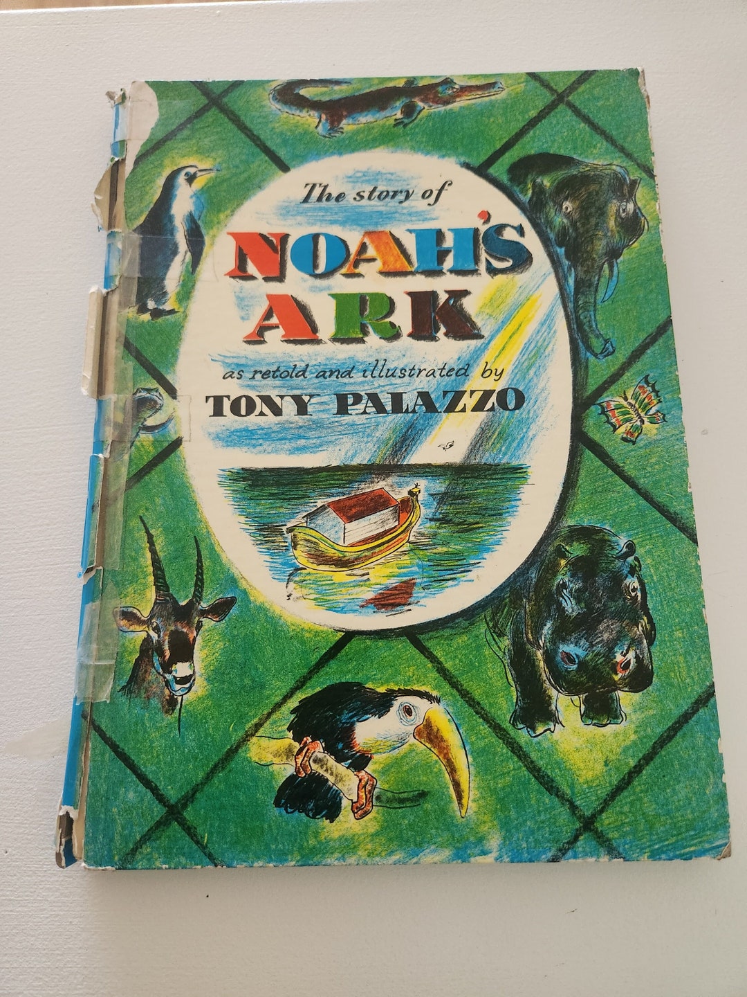 The Story of Noah's Ark Retold by Tony Palazzo -- 1955 Vintage Children ...