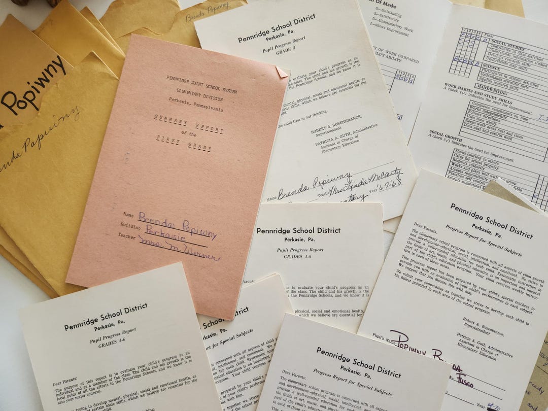 Vintage 1960s School Ephemera Bundle – Report Cards, Junk Journal - Etsy