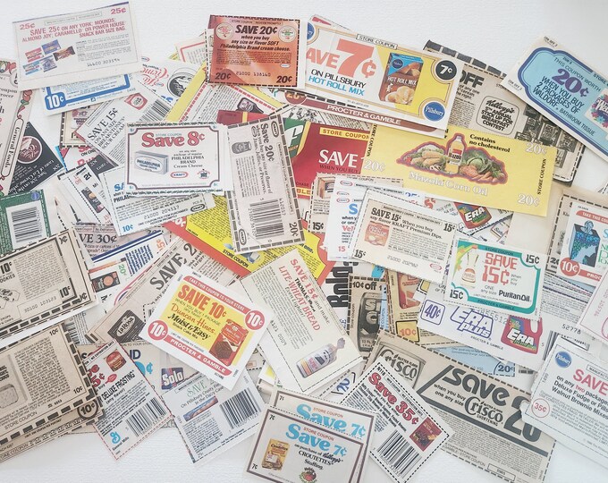 Vintage Coupons -- Lot of 50 Manufacturer's Grocery Coupons -- Paper ...