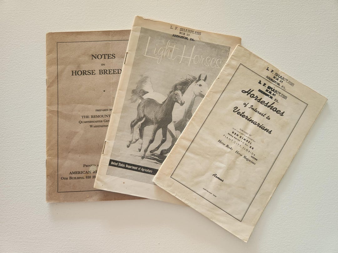 Set of 3 Vintage Horse Reference Guide Booklets -- Horseshoes of ...