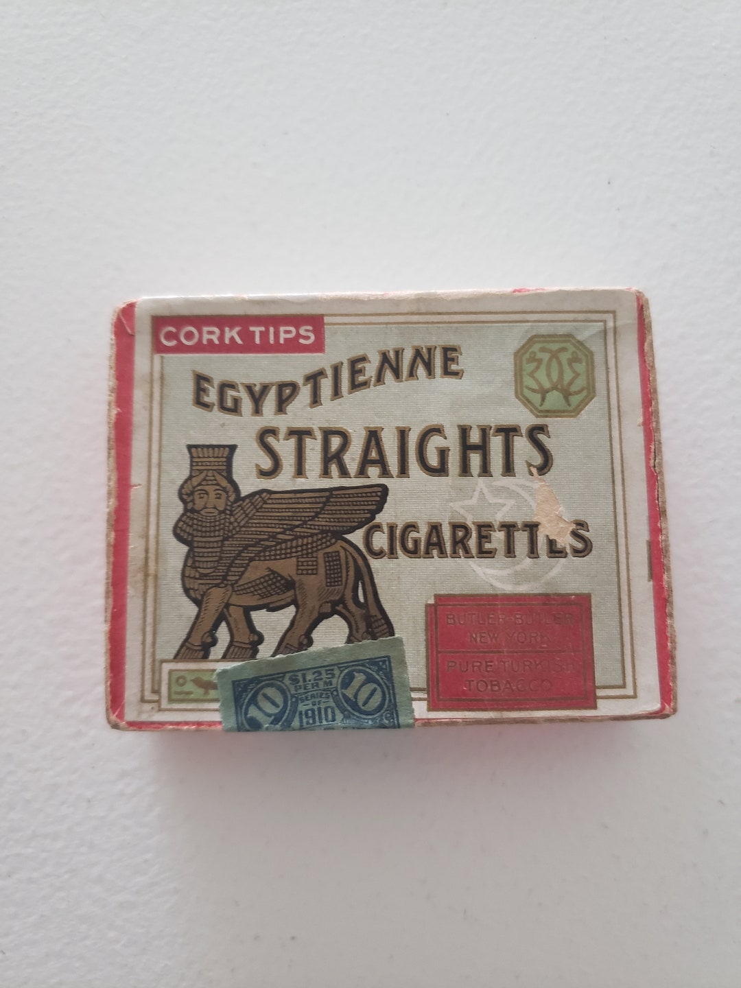 Vintage Tobacco Box Cork Tip Egyptienne Straights - Etsy