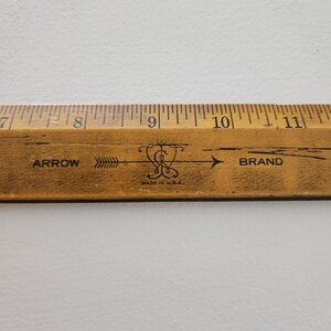 Vintage Arrow Brand Wood Ruler Vintage Office Stationery Supply Science ...