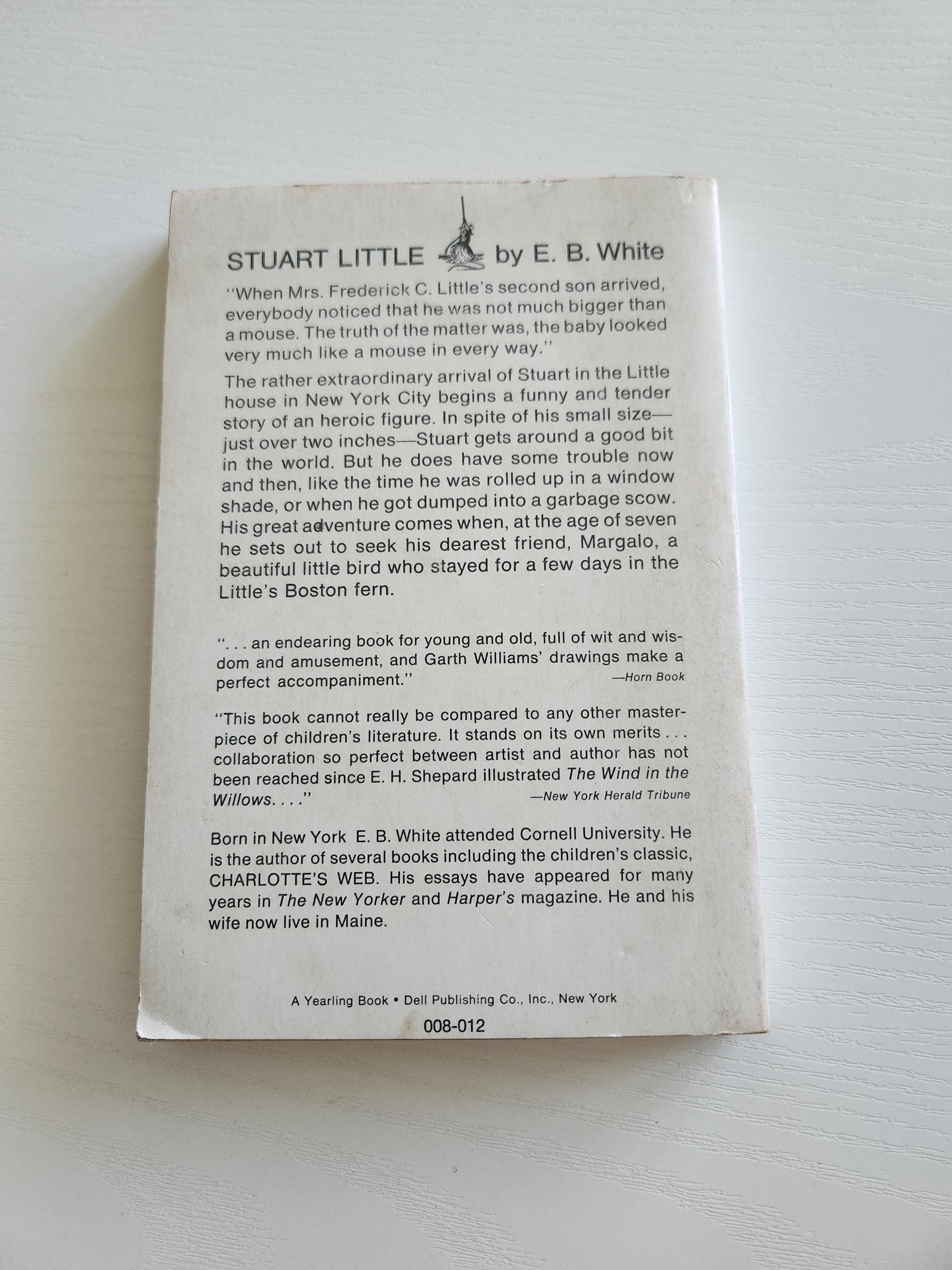 Stuart Little by E.B. White -- 1967 Vintage Children's Paperback Book ...