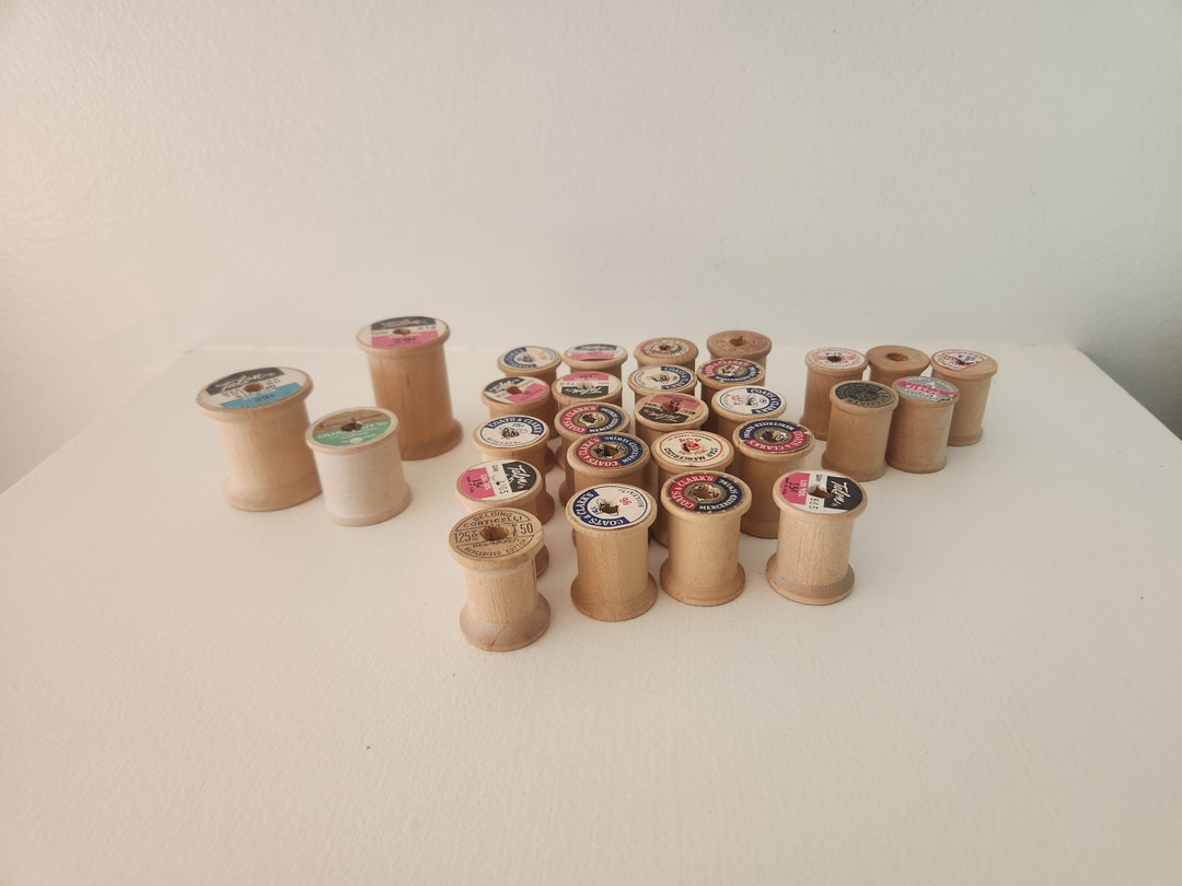 Vintage Empty Wooden Spools Lot of 28 --sewing Spool Bundle -- Craft ...